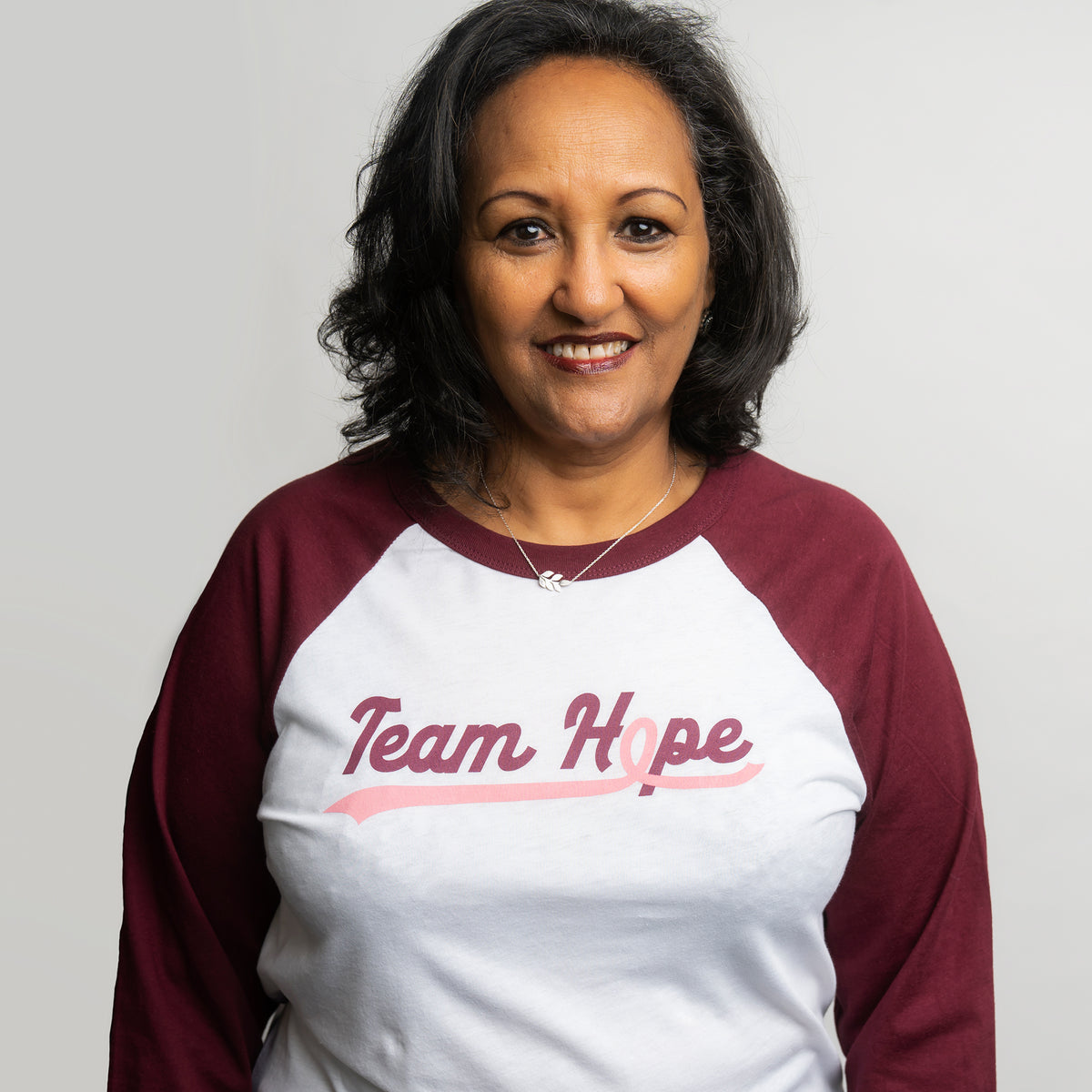 Team HOPE Raglan Baseball T-Shirt - White - Swing Font - NBCF – NBCF Shop