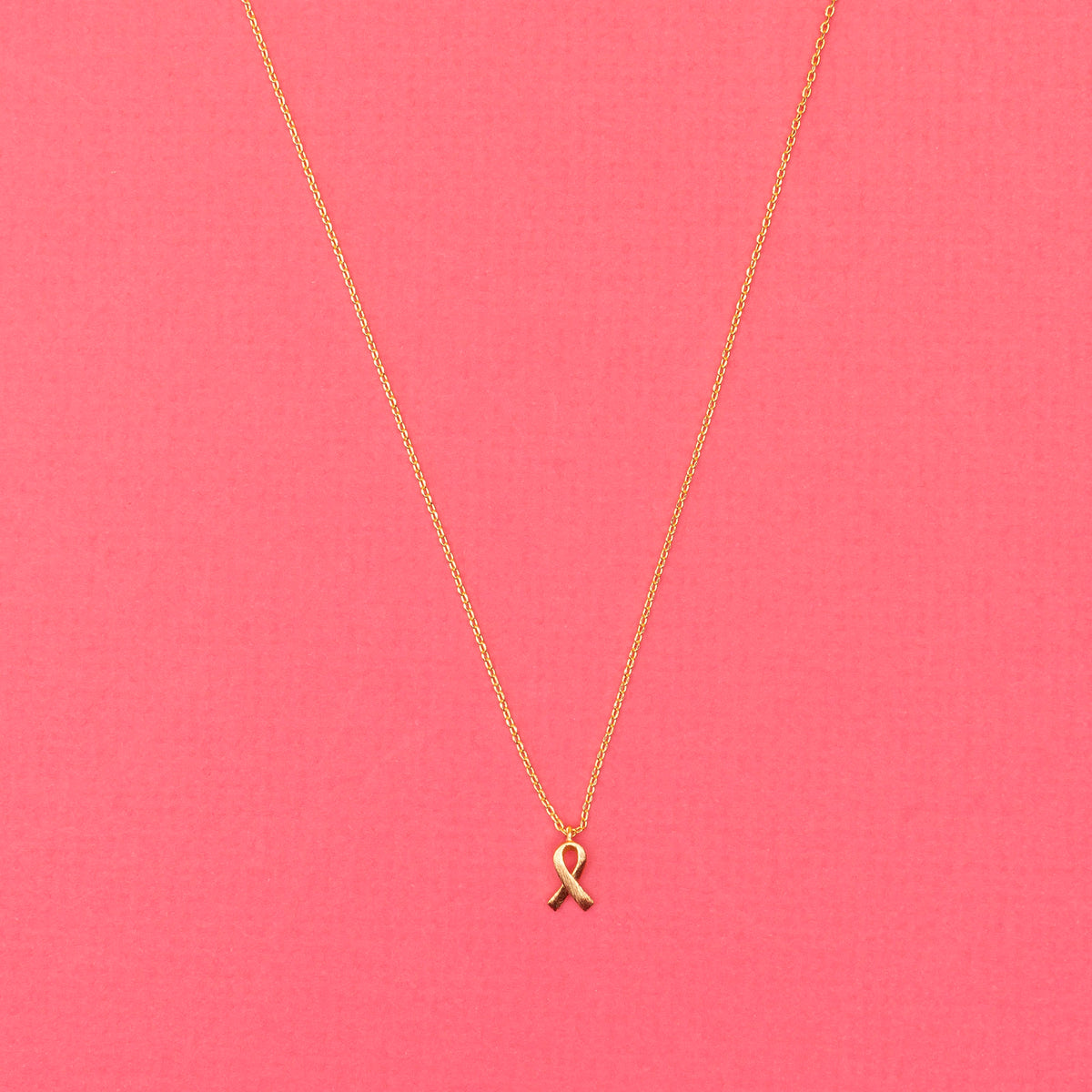 Breast Cancer Awareness Ribbon Necklace - Gold - NBCF – NBCF Shop