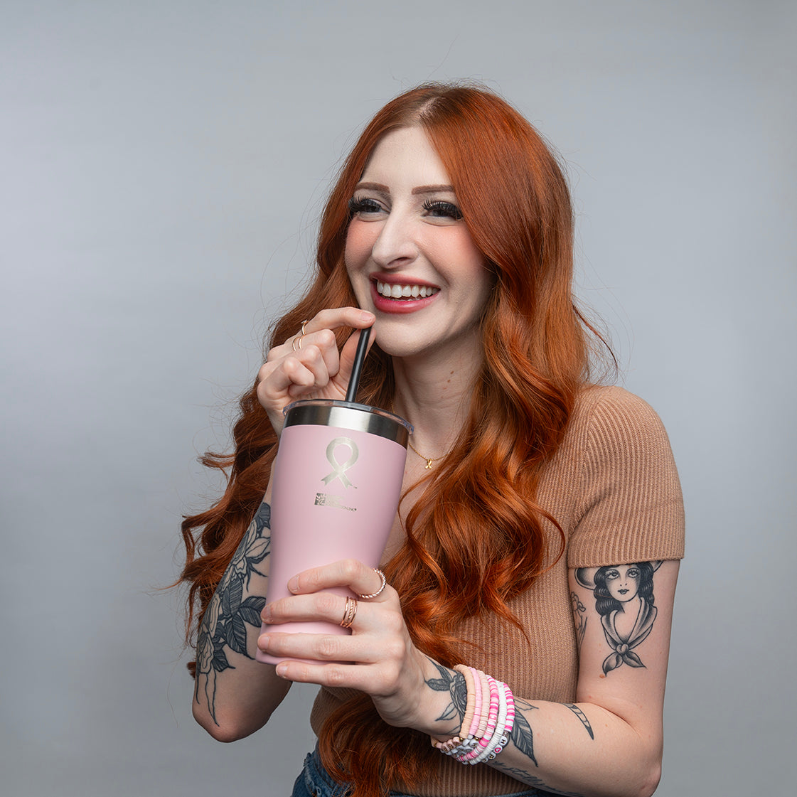 Simple Modern Pink Ribbon Insulated Tumbler - Pink - NBCF – NBCF Shop