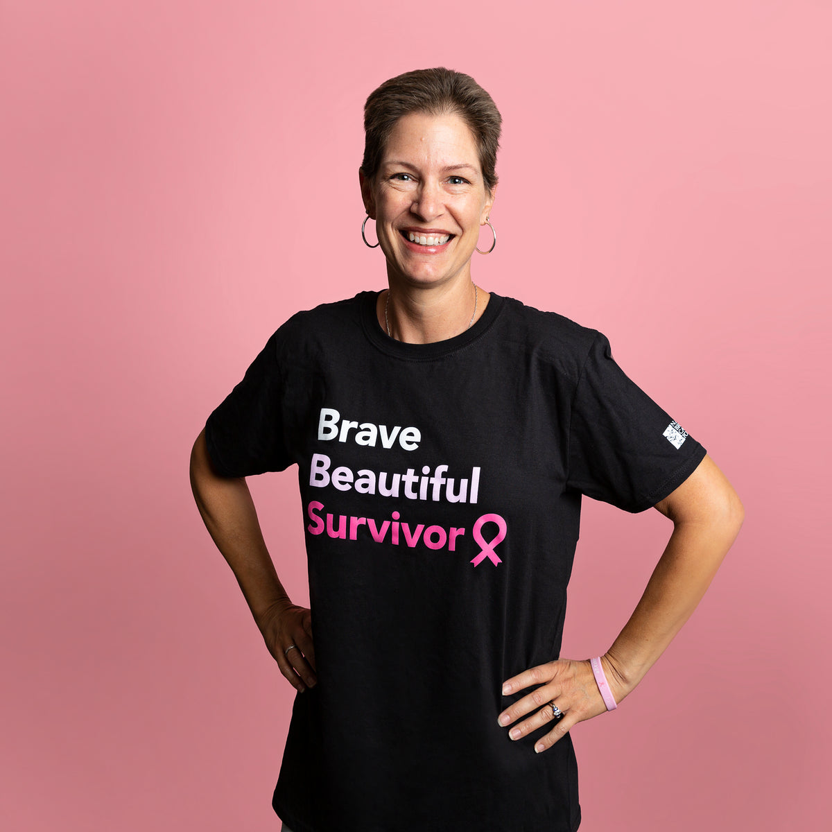 Breast Cancer Brave Beautiful Survivor T-Shirt - Black - NBCF – NBCF Shop